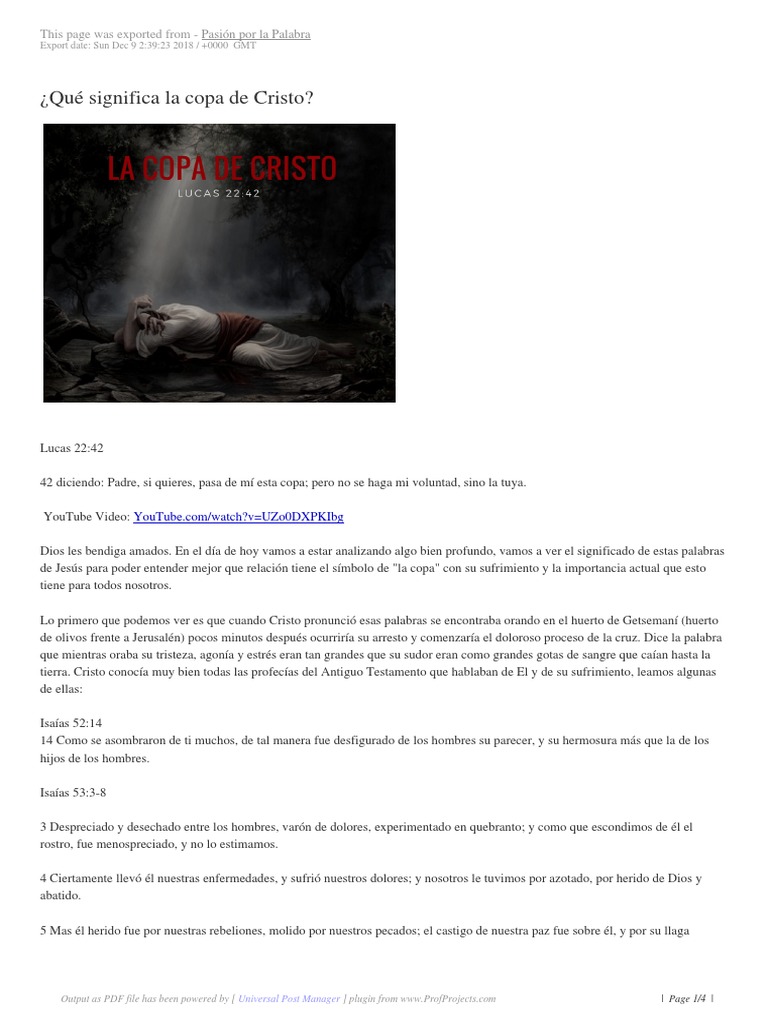¿Qué Significa La Copa de Cristo | PDF | Cristo (título) | Salvación