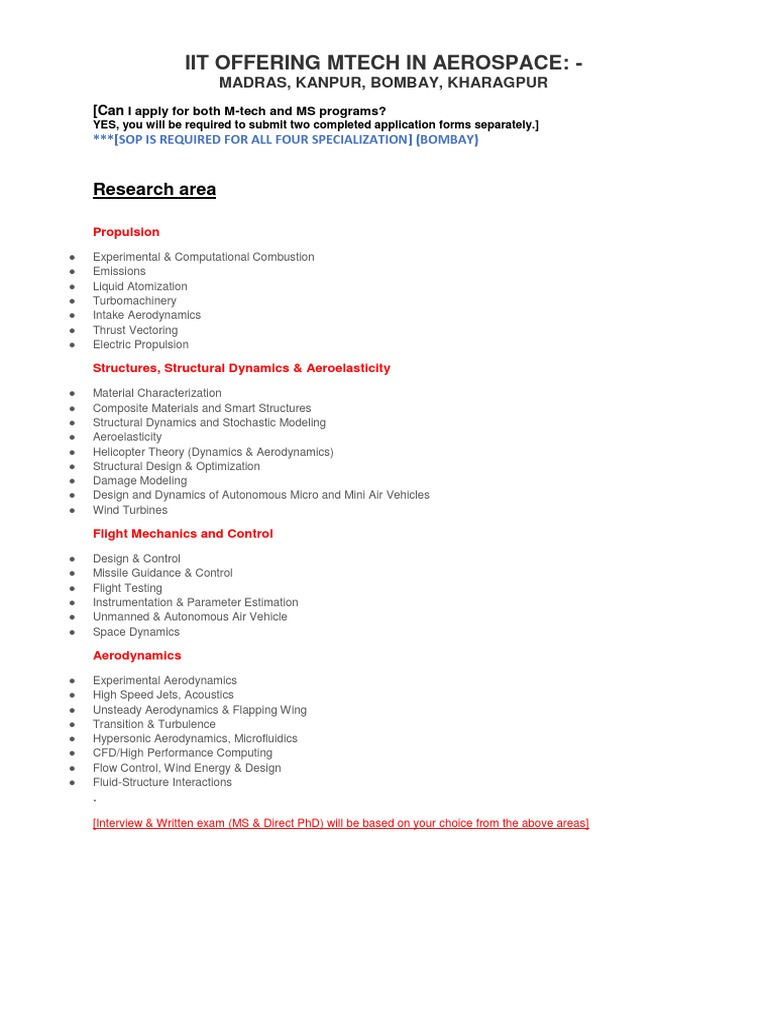 IIT M.Tech Aerospace Admission Guide | PDF | Aerodynamics | Spaceflight ...