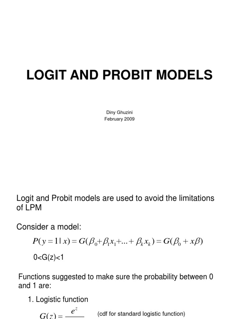 Logit And Probit Models Pdf Logistic Regression Ordinary Least