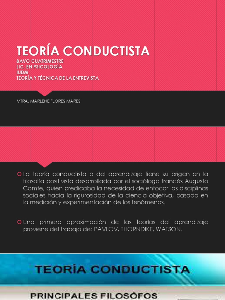 Teoría Conductista | PDF | Comportamiento | Behaviorismo