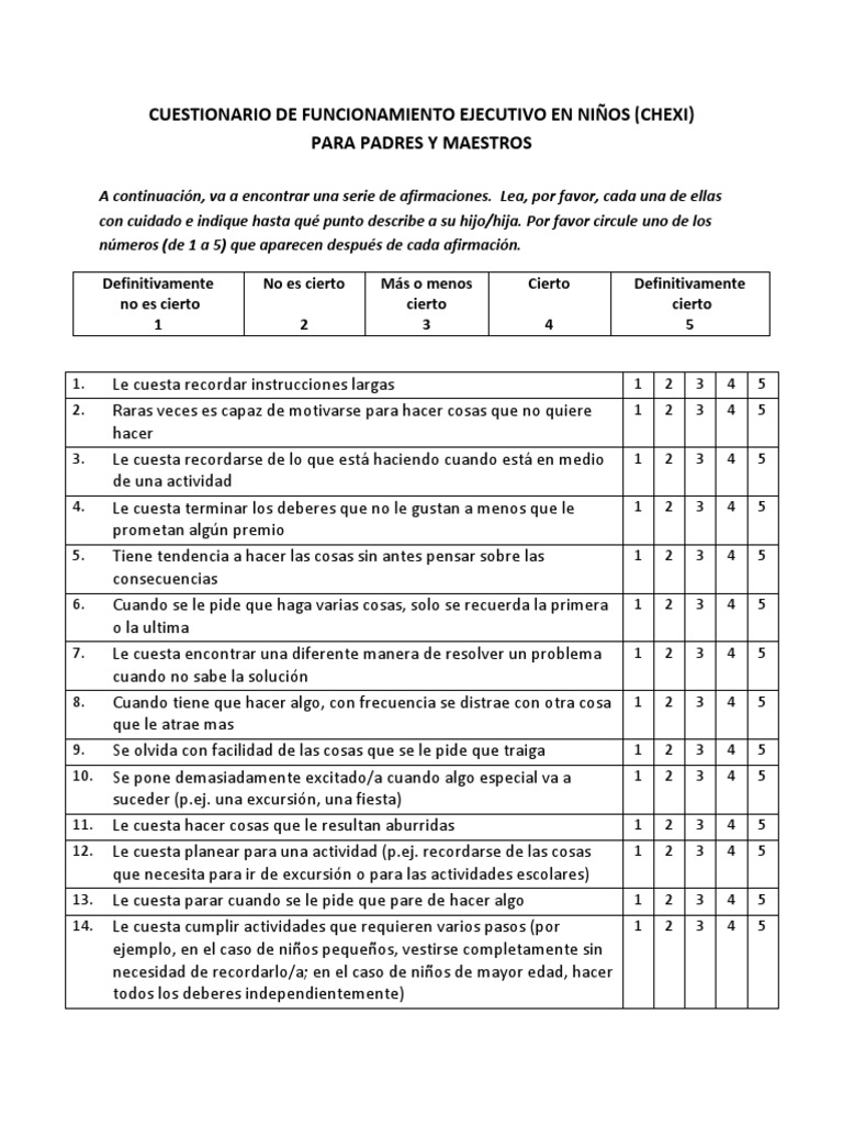 CHEXI | PDF | Sicología