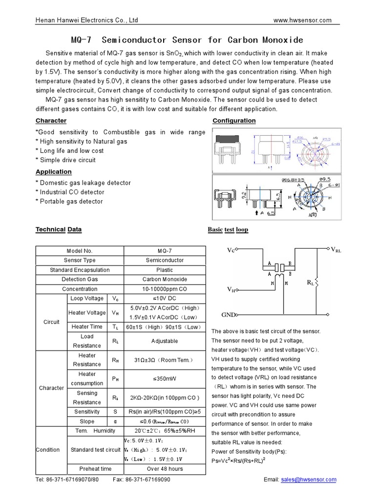 MQ7 PDF | PDF | Sensor | Electrical Resistance And Conductance