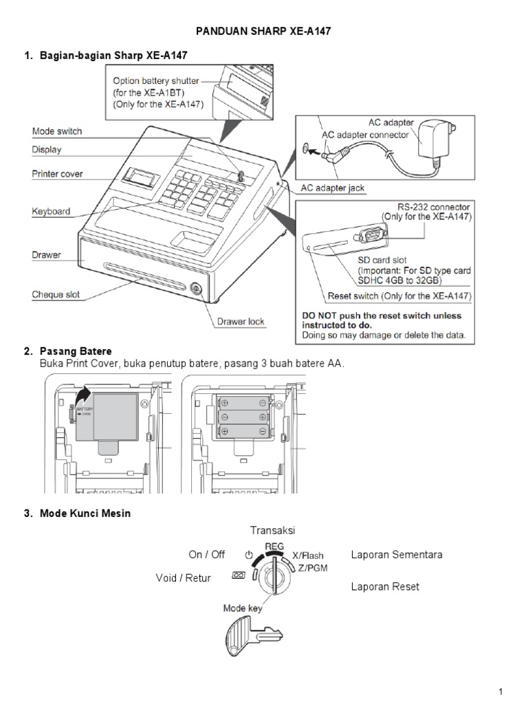 Panduan Sharp Xe-A147 | PDF