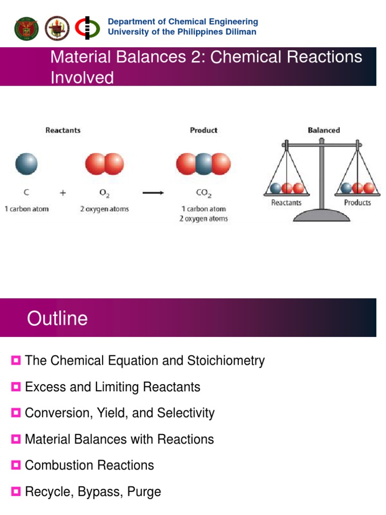 Material and Energy Balances in Reactions | PDF | Stoichiometry ...