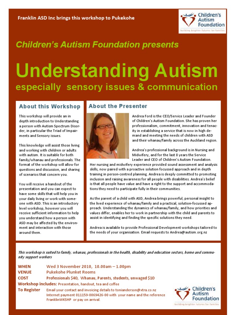 Understanding Autism Workshop Flyer | PDF | Autism Spectrum | Autism