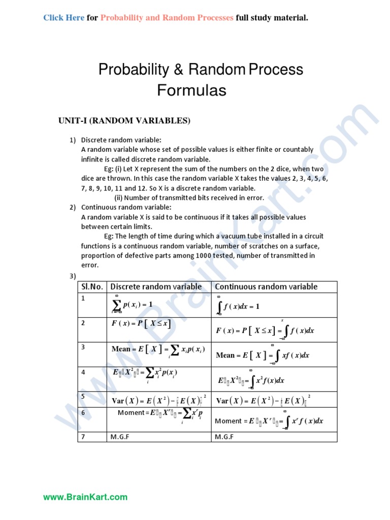 091 - MA8451 MA6451 Probability and Random Processes - Important ...