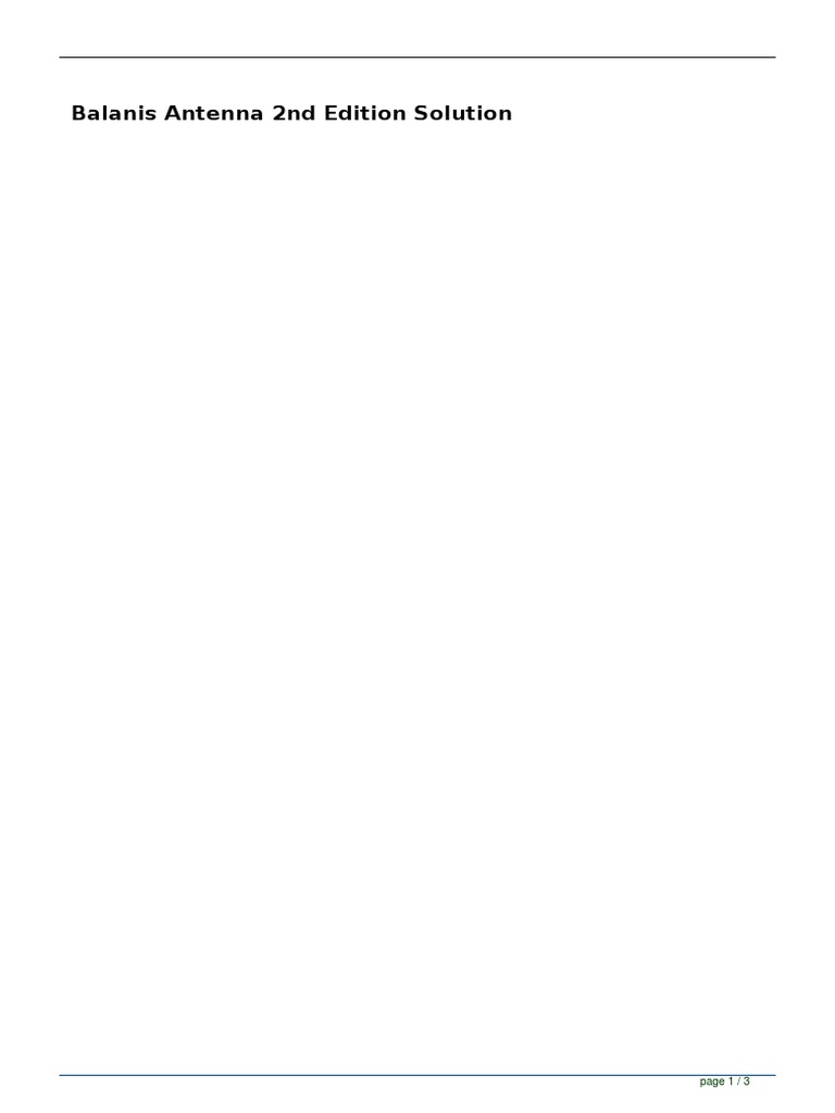 Balanis Antenna 2nd Edition Solution | PDF | Hypnosis | Psychology