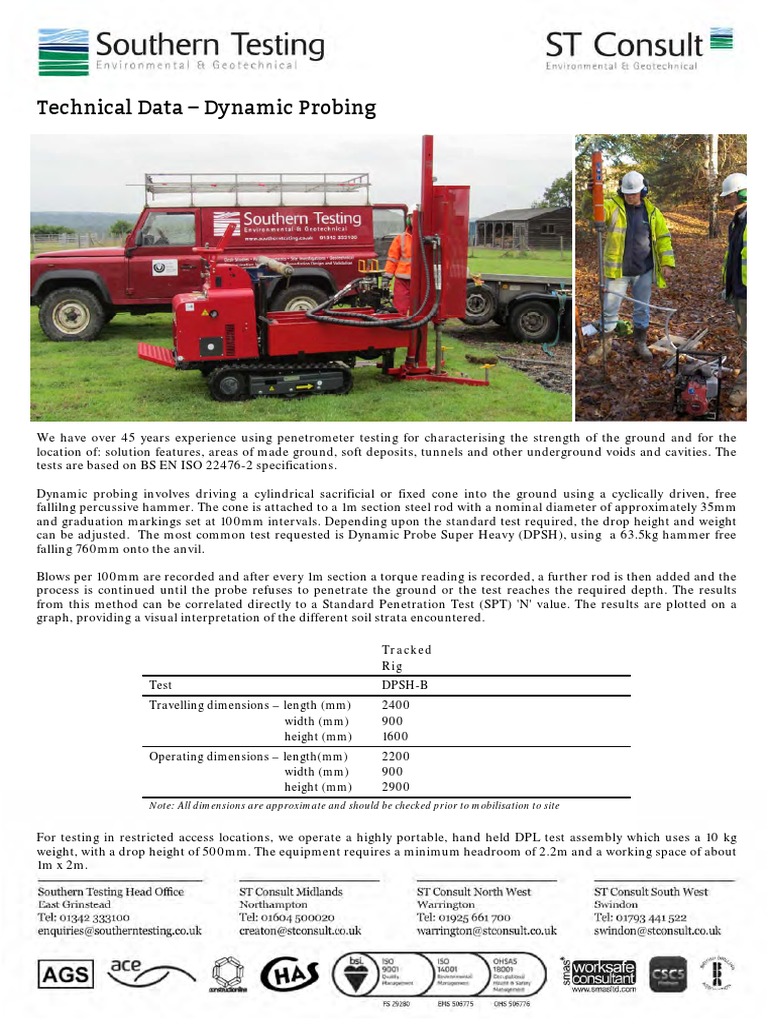 Dynamic Probing Techniques for Soil Testing | PDF