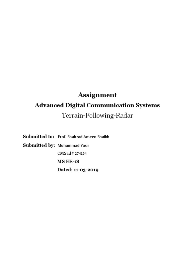 Terrain Following Radar | PDF | Wireless | Telecommunications Engineering