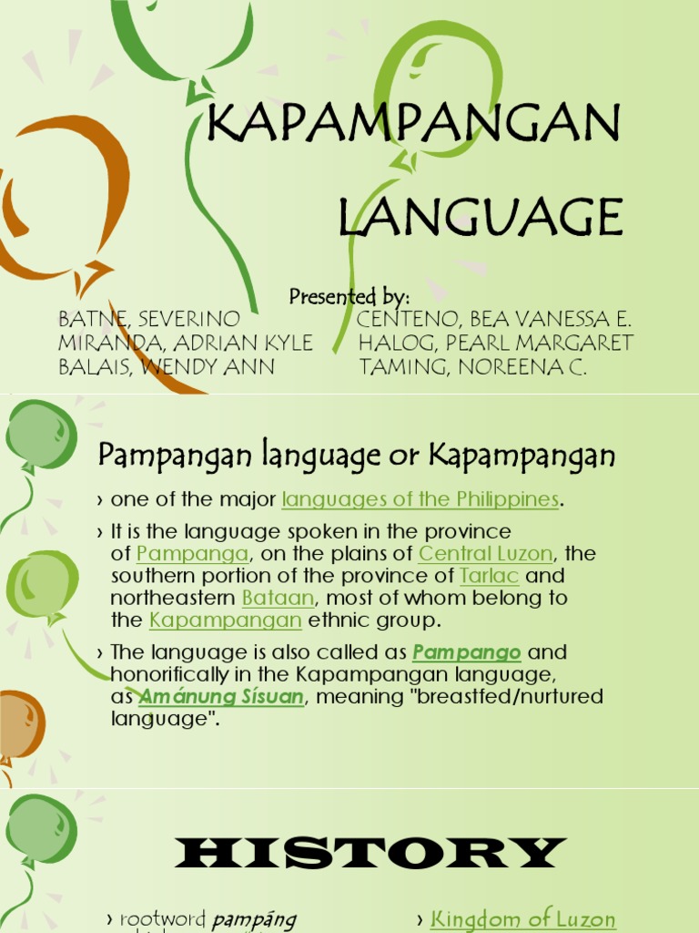 Kapampangan Language | PDF | Morphology | Linguistics
