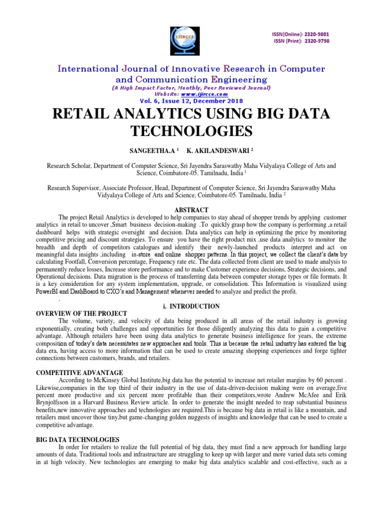 Retail Analytics Using Big Data Technologies | PDF | Apache Hadoop ...