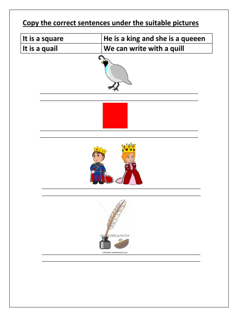 Picture Sentence Matching Activity | PDF | Young Adult