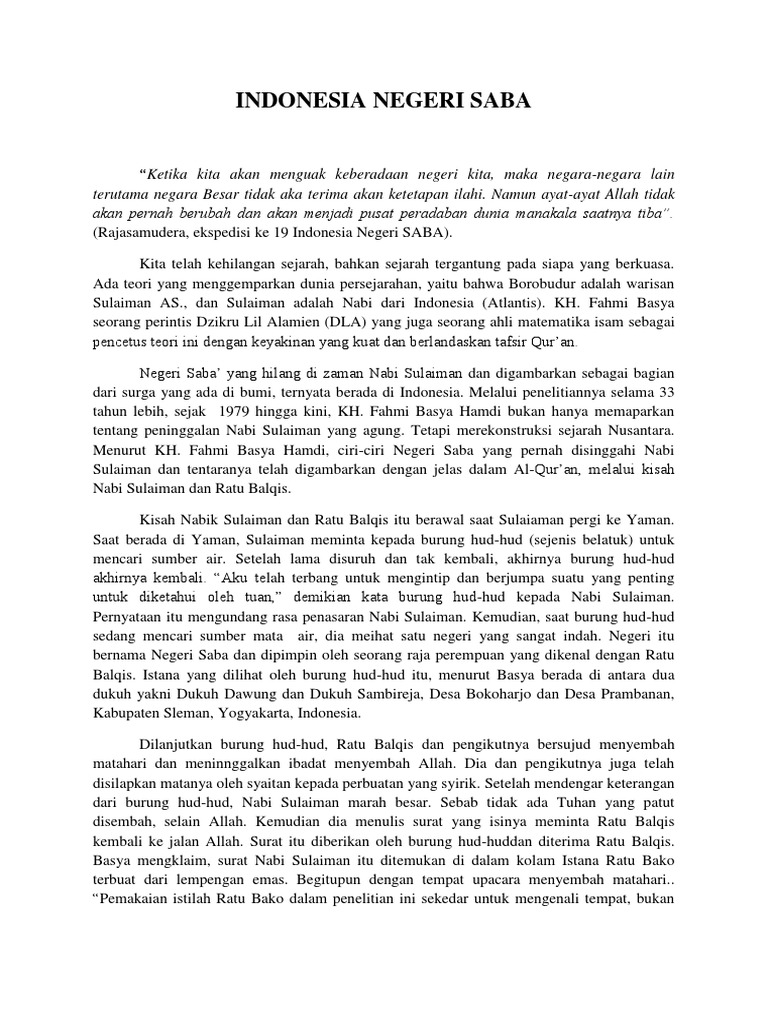Indonesia Negeri Saba | PDF