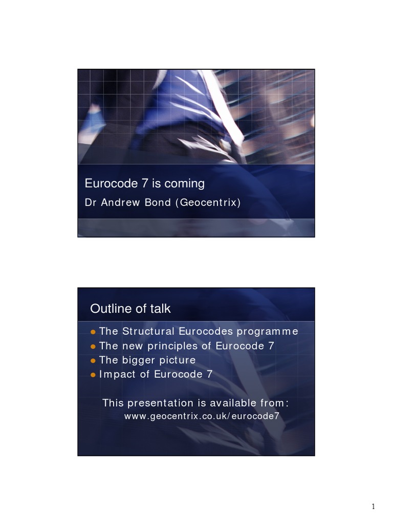 Eurocode 7 Is Coming PDF | PDF | Geotechnical Engineering | Deep Foundation