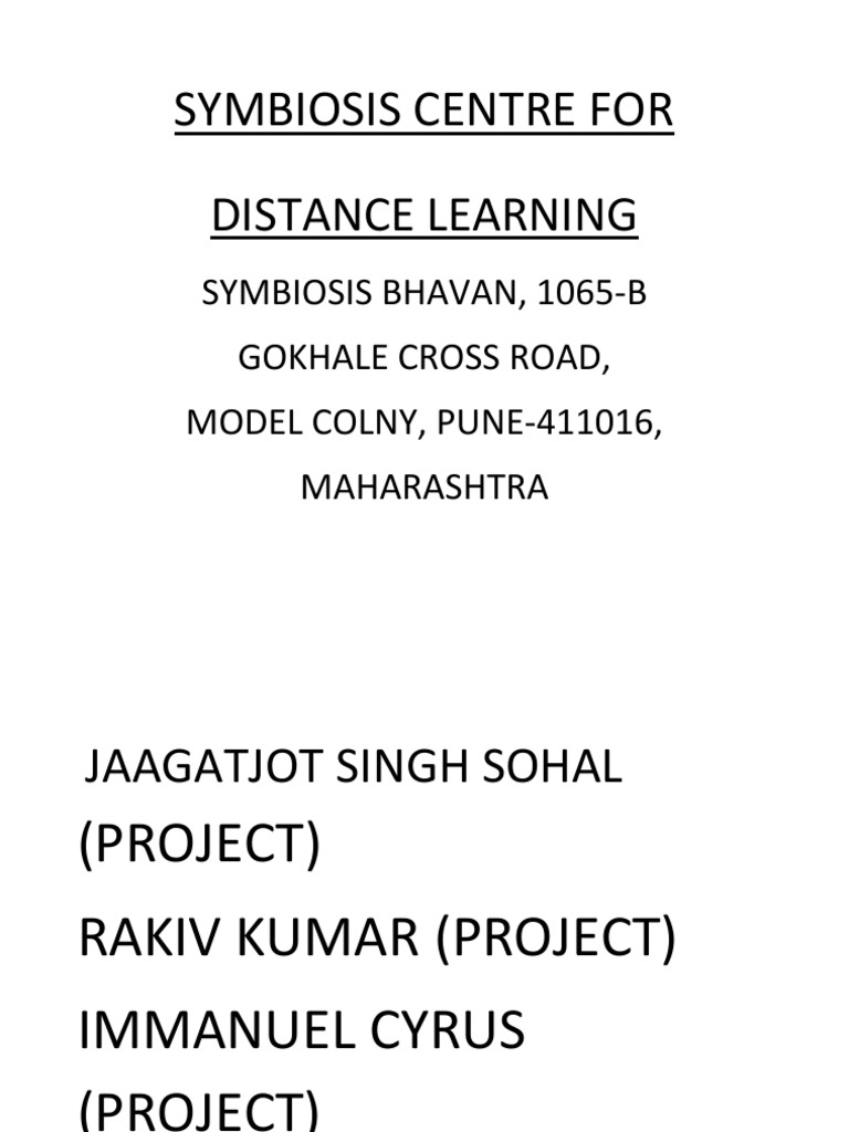 Symbiosis Centre For: Distance Learning | PDF