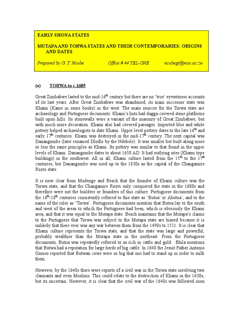 1176799267mutapa and Torwa | PDF
