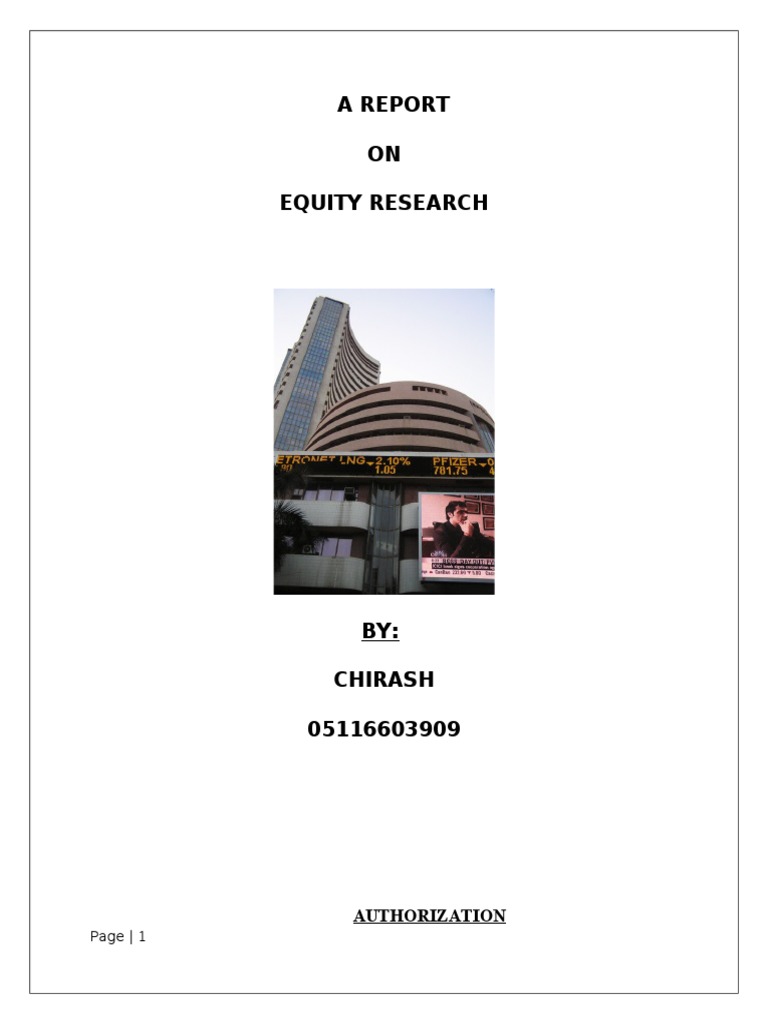 Equity Research PDF | PDF | Stock Exchange | Technical Analysis