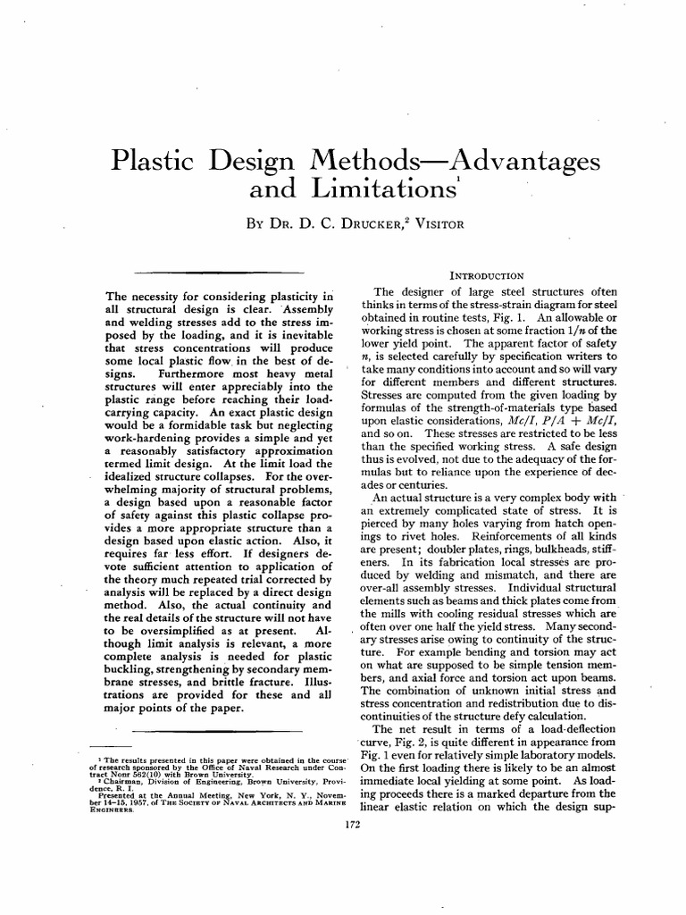 Plastic Design Methods - Advantages and Limitations | PDF | Bending ...