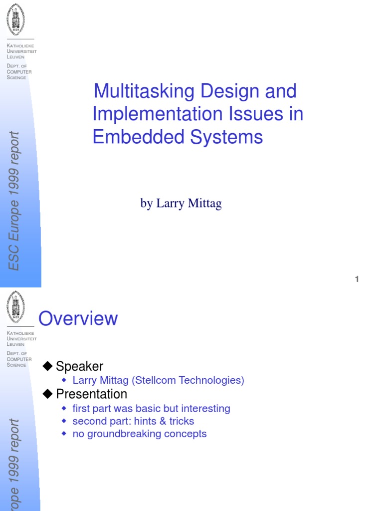 Multitasking Design and Implementation Issues in Embedded Systems ...