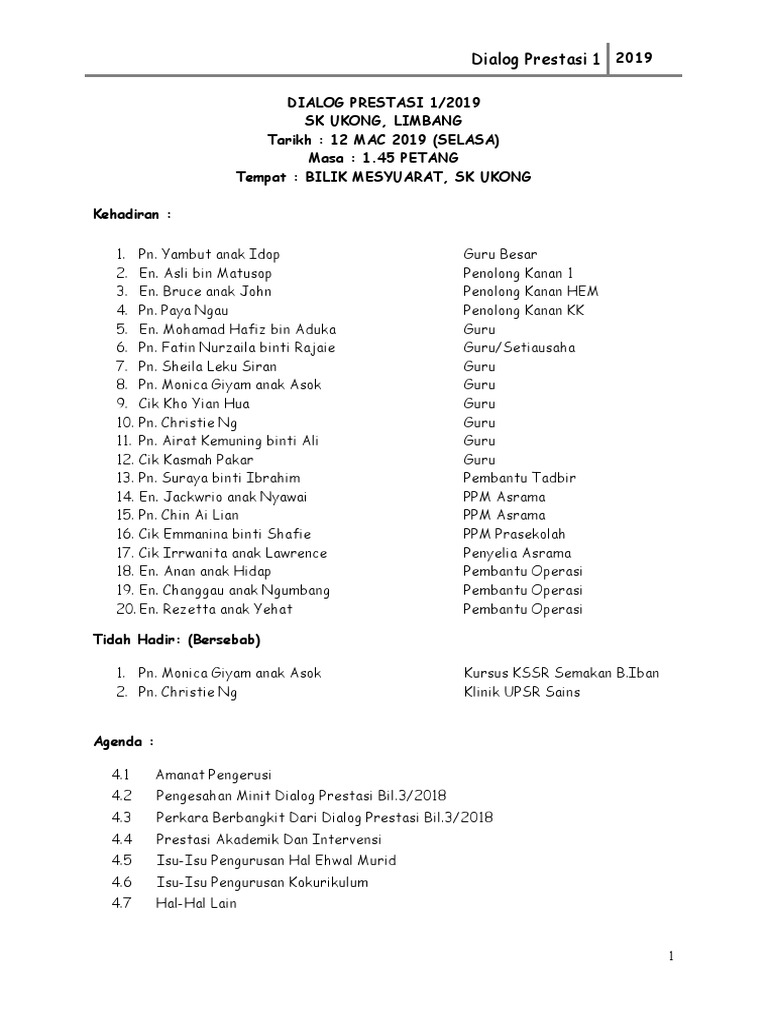 Dialog Prestasi 4 | PDF