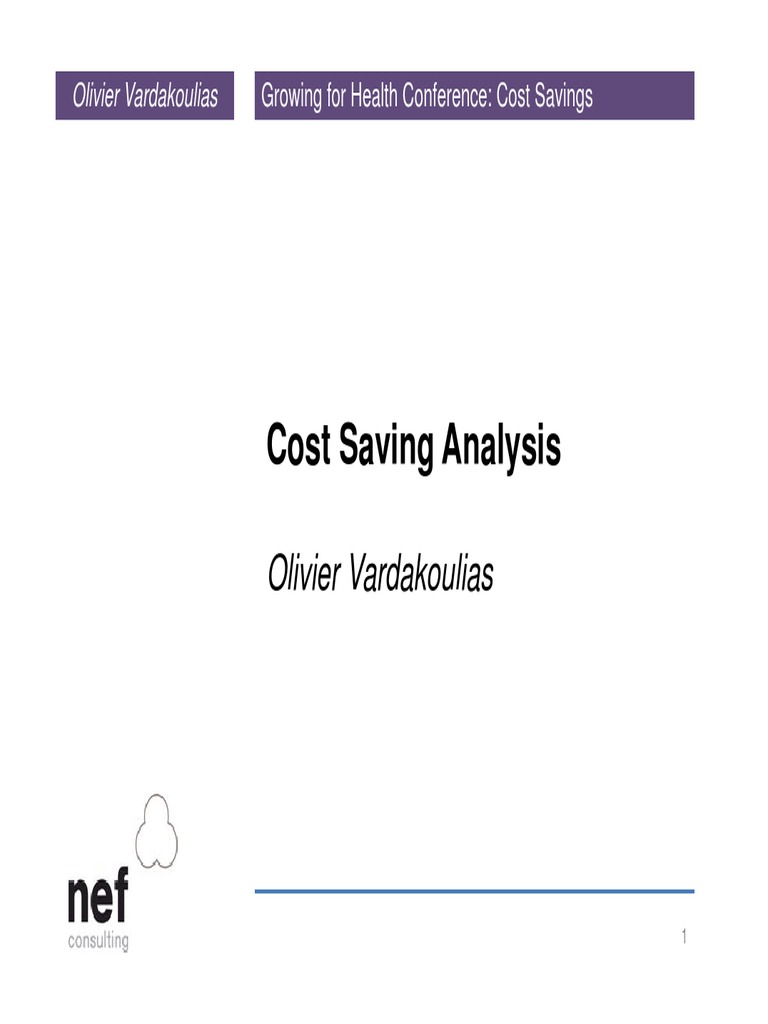 Cost Saving Analysis: Olivier Vardakoulias | PDF | Cost–Benefit ...