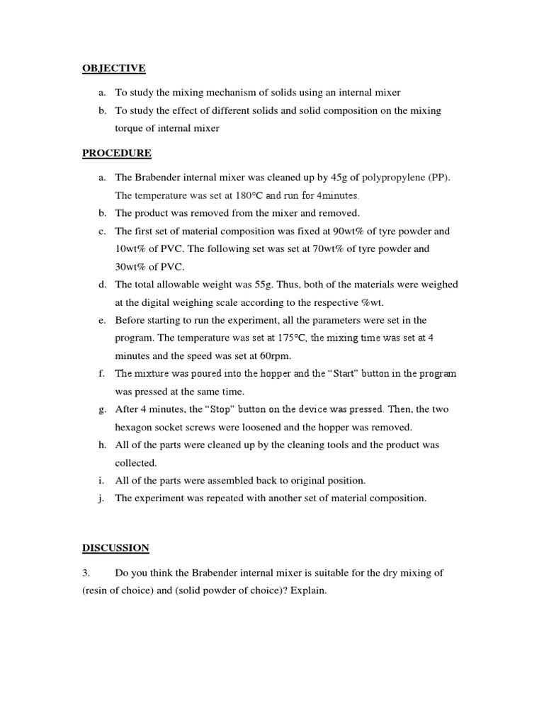 Lab Mixing of Solid WH PART | PDF | Particle | Solid