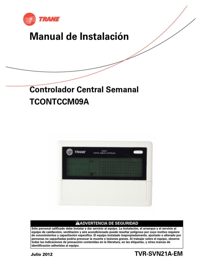 Control Central Semanal CCM09 - Manual de Instalación (Español) | PDF | Caldera | Aire acondicionado