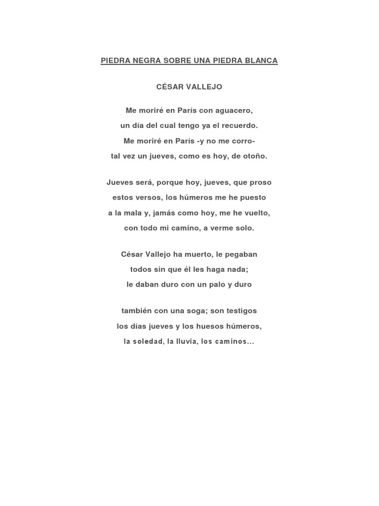 Piedra Negra Sobre Una Piedra Blanca PDF | PDF | Arte | Poesía