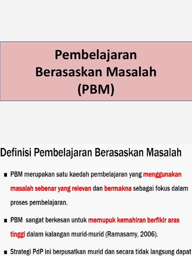 Pembelajaran Berasaskan Masalah | PDF