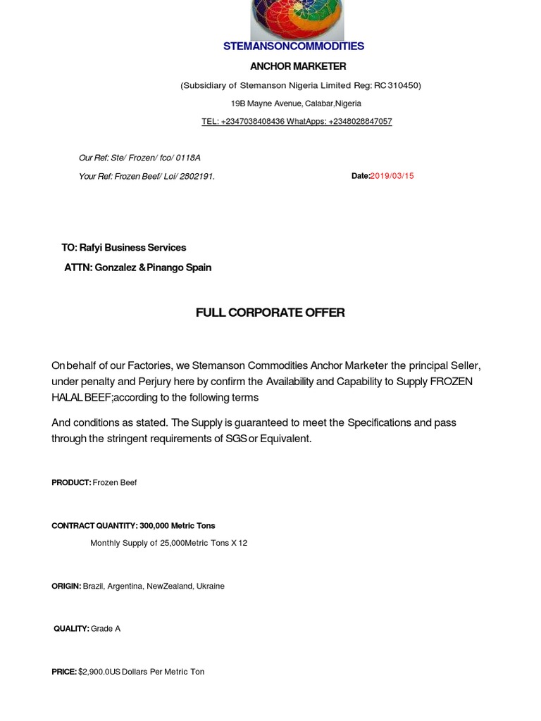 Rafyi Beef Full Corporate Offer FCO | Business