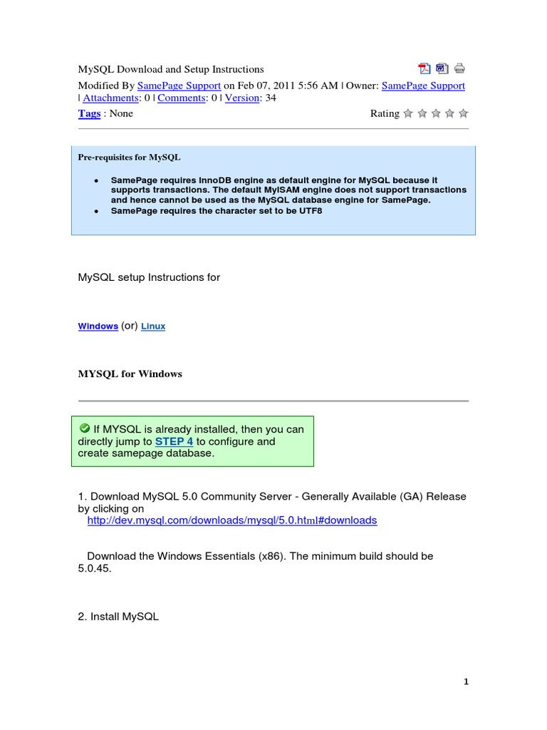 MySQL Download and Setup Instructions | PDF | My Sql | Superuser
