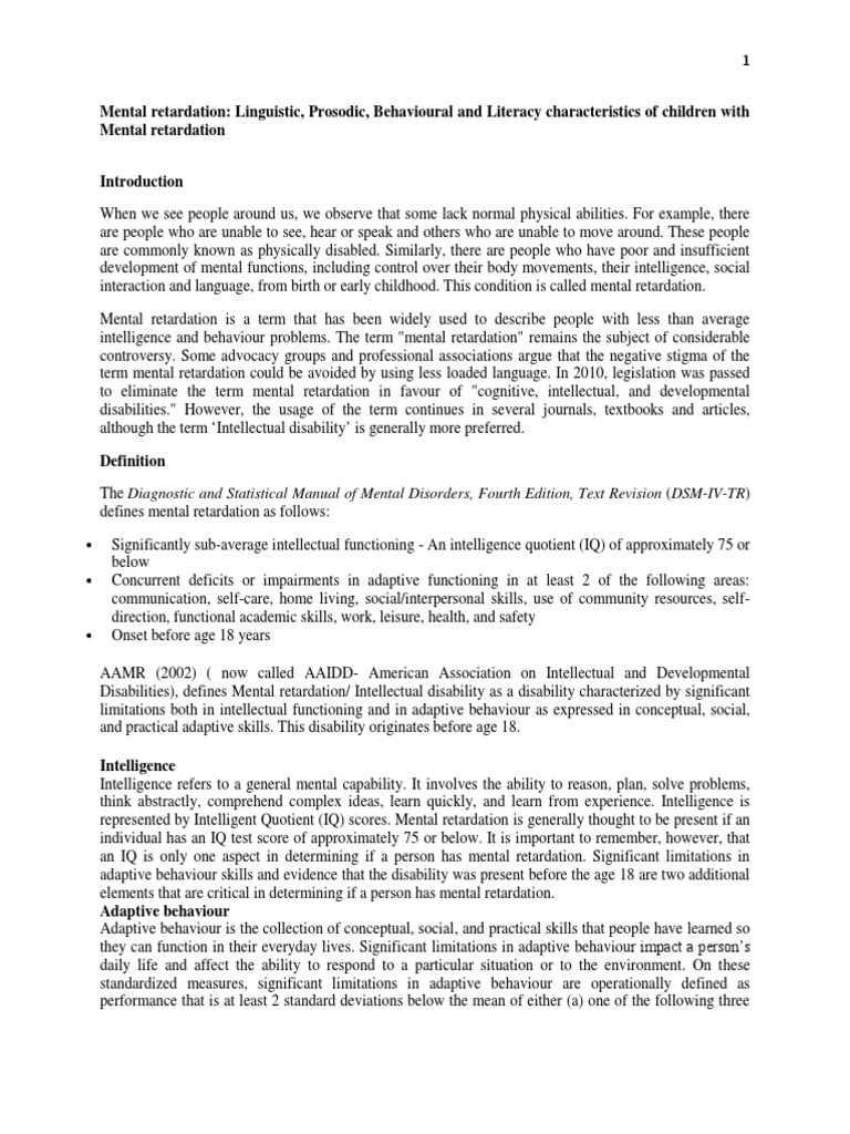 Intellectual Disability | PDF | Intellectual Disability | Intelligence Quotient