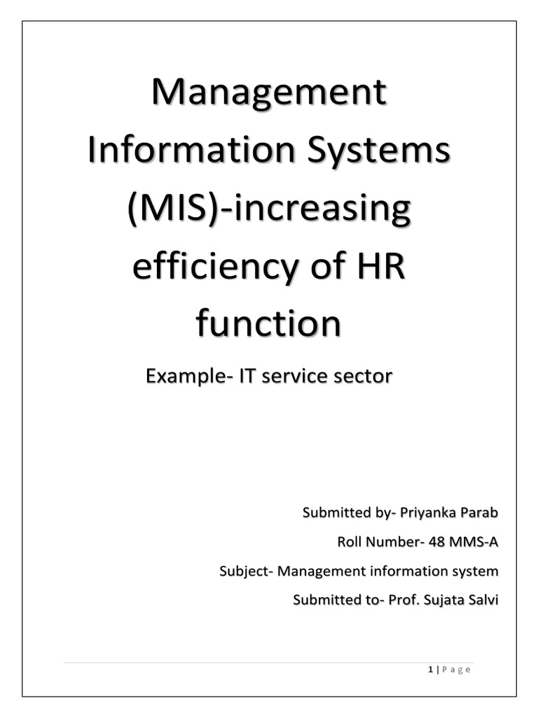 Mis | PDF | Management Information System | Human Resources