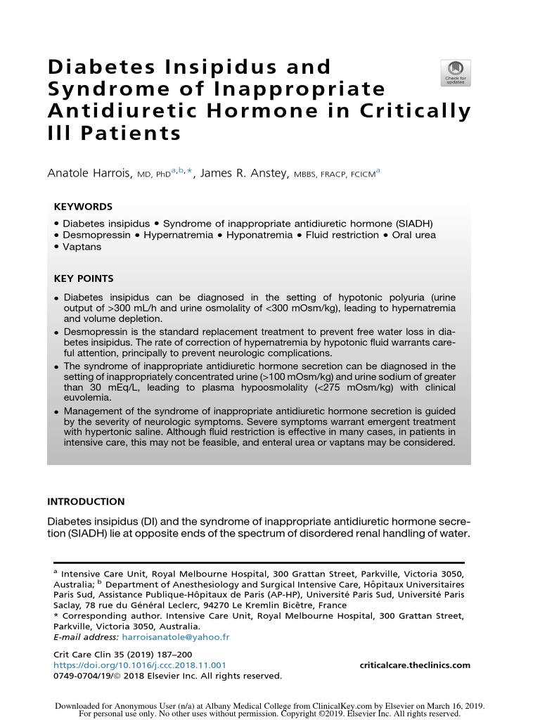 Diabetes Insipidus | PDF | Diseases And Disorders | Medicine