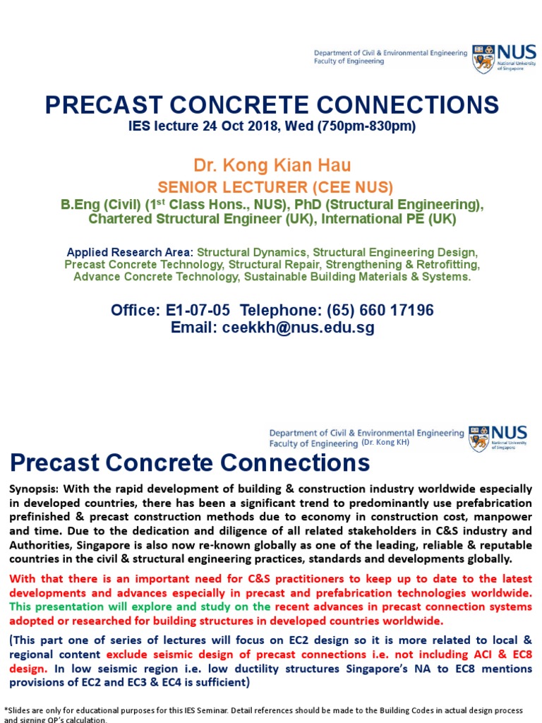 Precast Connection | Download Free PDF | Deformation (Engineering ...
