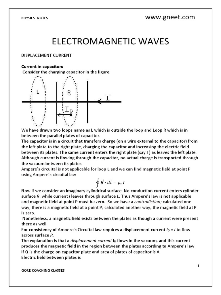 Electromagnetic Waves: Current in Capacitors | PDF | Electromagnetic Spectrum | Electromagnetic ...