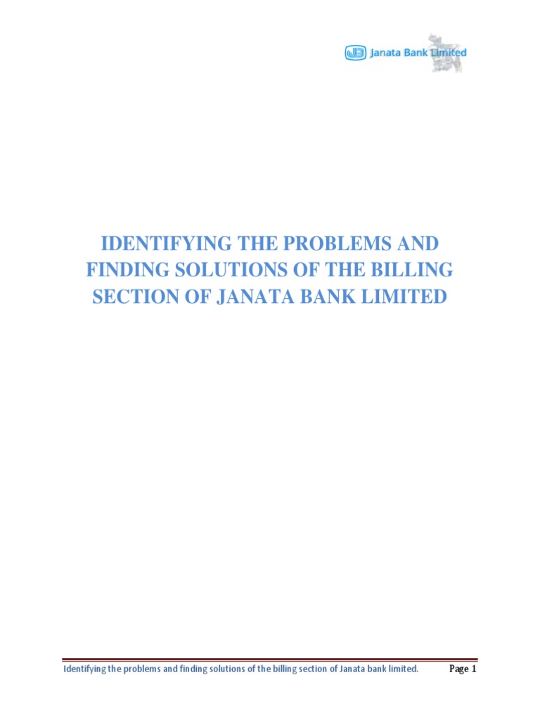 Identifying The Problems and Finding Solutions of The Billing Section ...