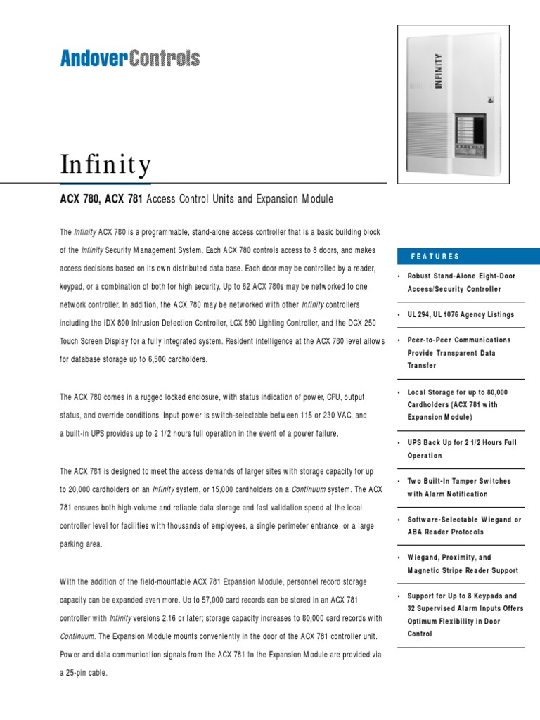 ACX 780 781 8 Door Access Controller PDF | PDF | Access Control ...