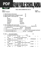 CBSE Class 1 Computer Science Worksheet - Computers | PDF