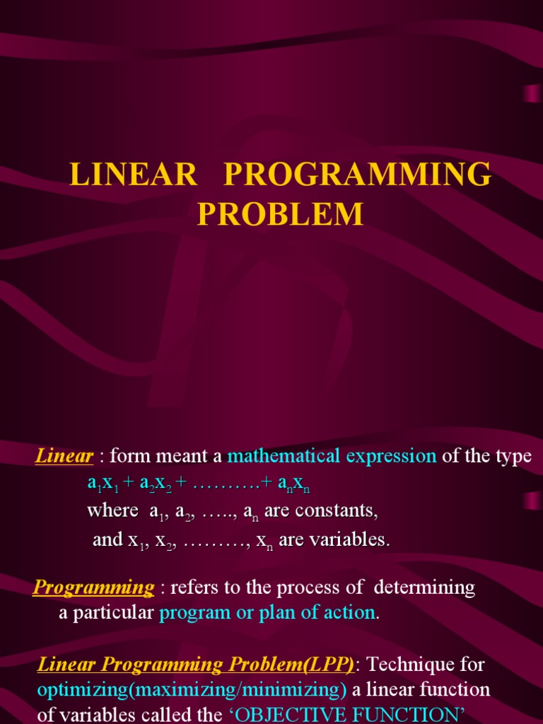 Linear Programming Problem | PDF