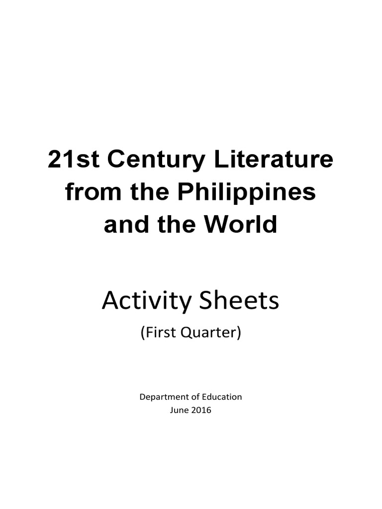 05-21st Century Lit Activity SHEETS | PDF
