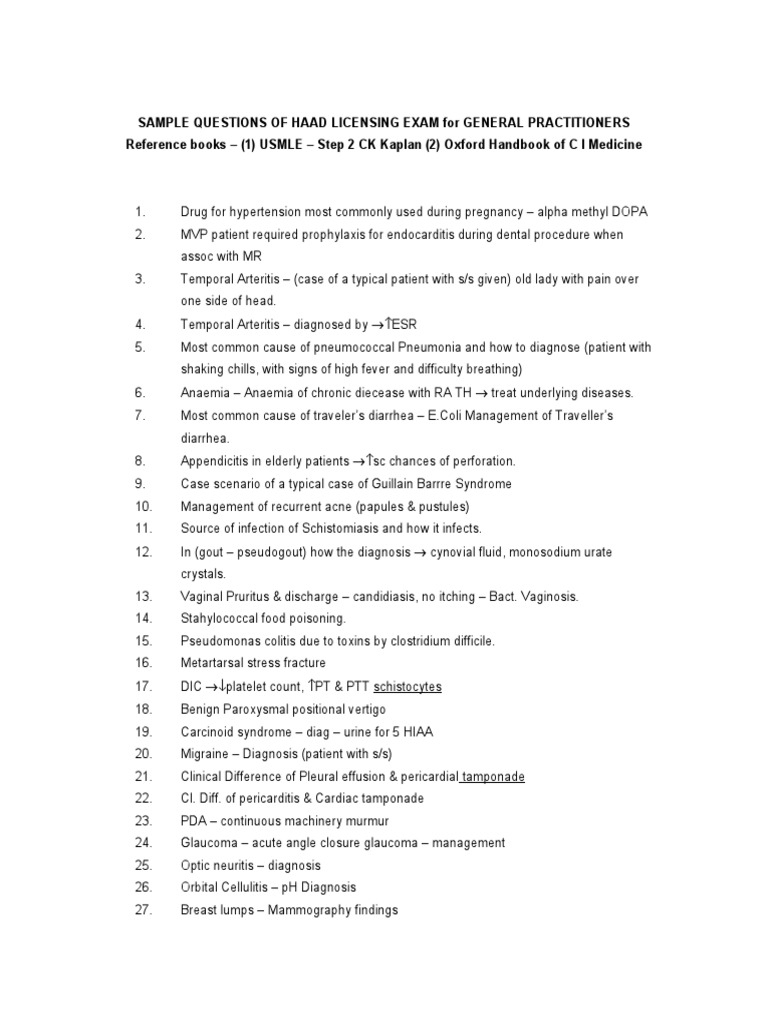 General Practitioner EXAM Sample Question | PDF | Medical Specialties ...
