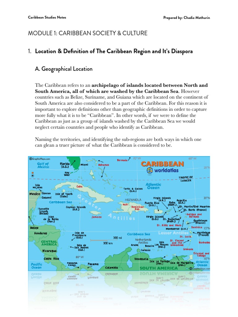 Module 1 - 1A PDF | PDF | Caribbean | Physical Geography