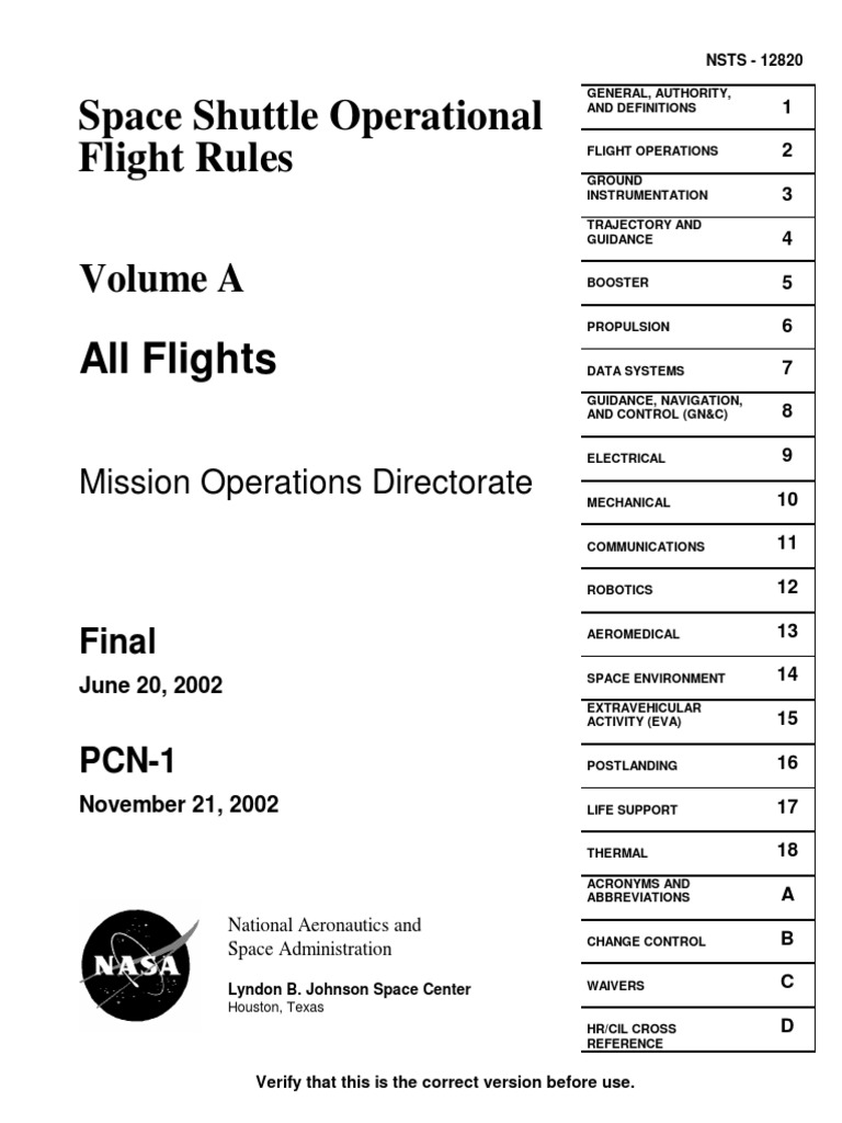 Flight Rules Generic PDF | PDF | Flight Controller | Reaction Control ...