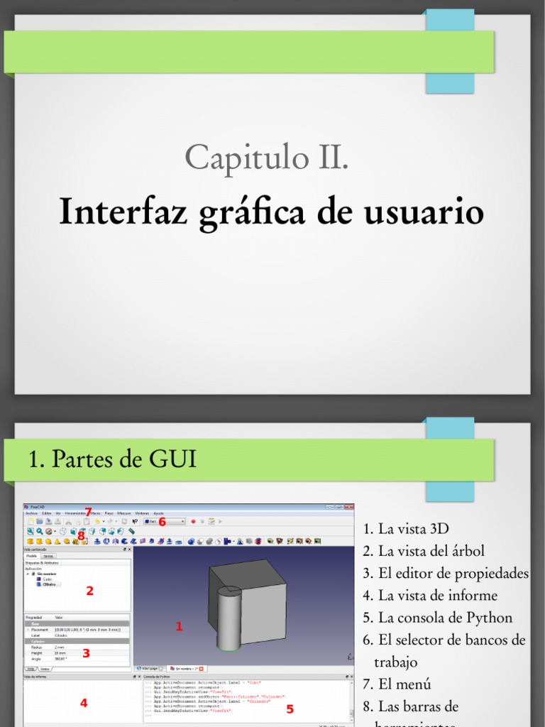 Guía de Interfaz Gráfica en FreeCAD | PDF | Interfaces gráficas de ...