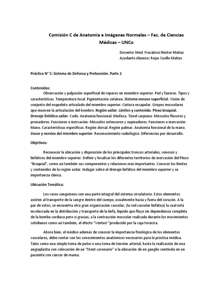 Practico 5. Defensa y Prehensión. | PDF | Corazón | Anatomia animal