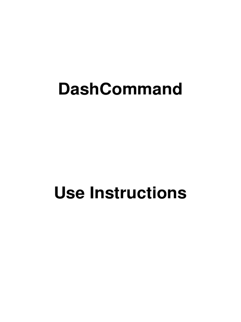 DashCommand - Use Instructions PDF | PDF