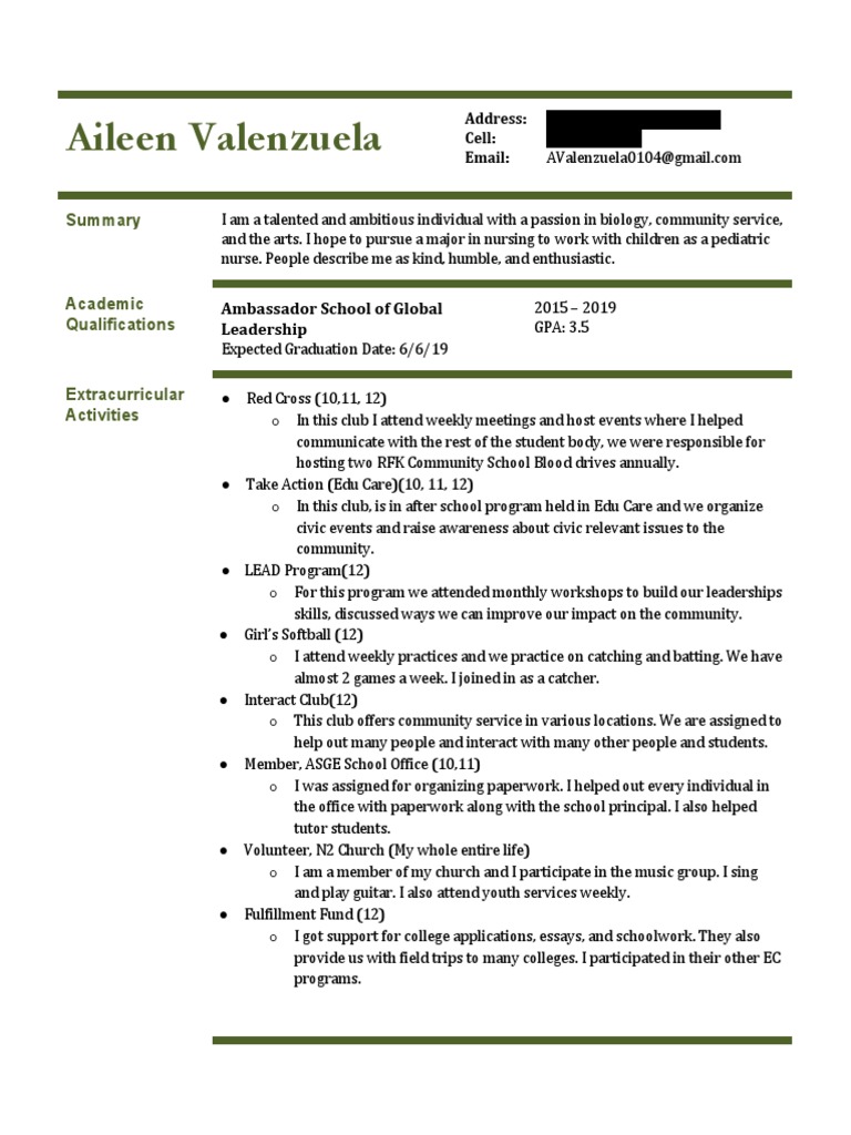 Aileen Resume Example | PDF | Behavior Modification | Learning