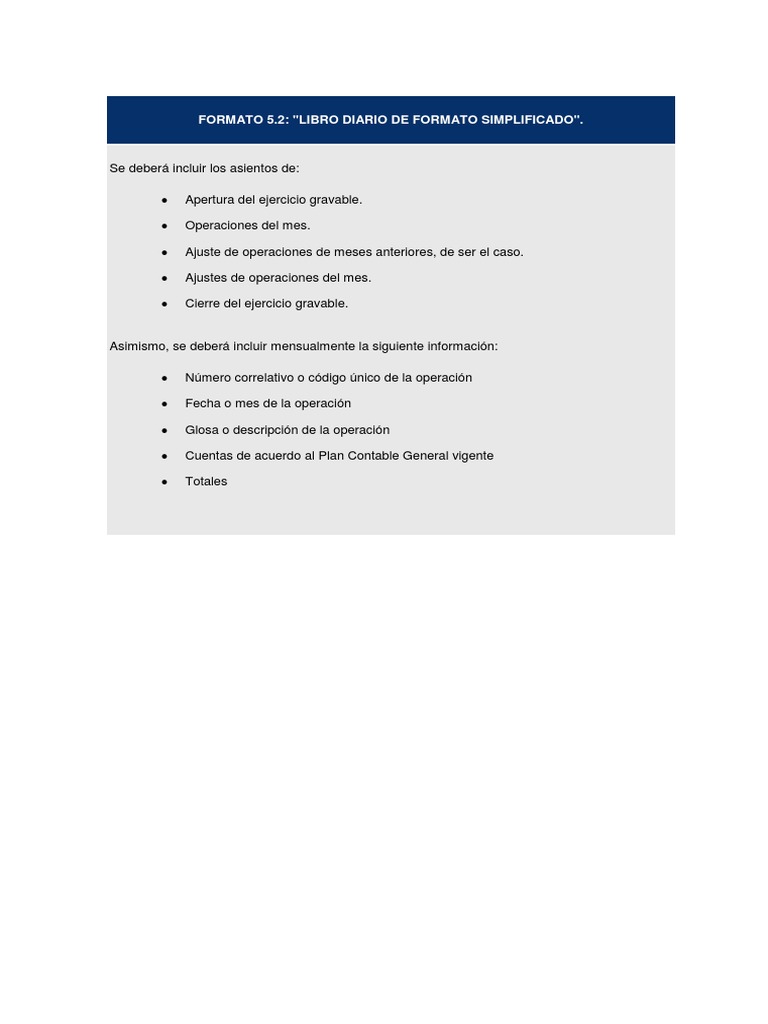 Formato 5.2 Libro Diario Simplificado PDF | PDF