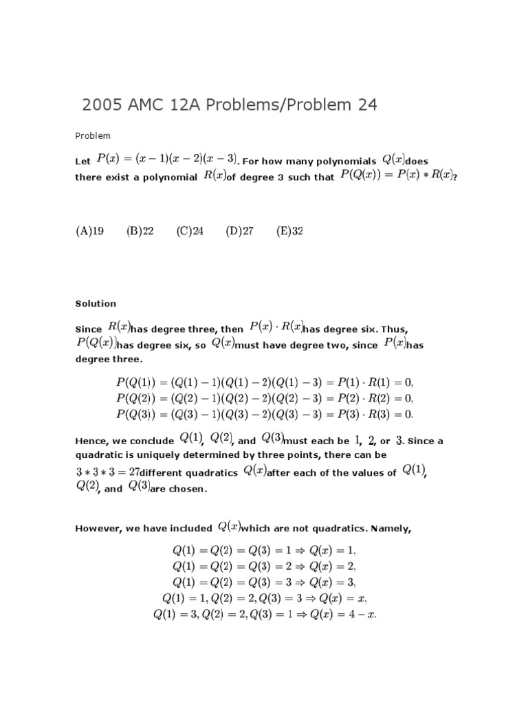 2005 AMC 12A Problems EunJi Lee | PDF